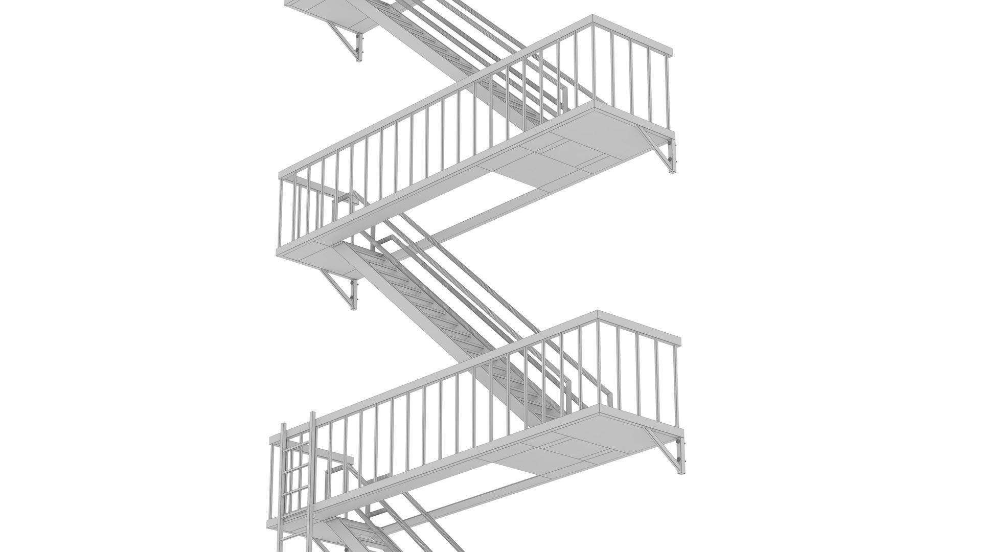 3D Fire Escape Stairs - TurboSquid 2140224