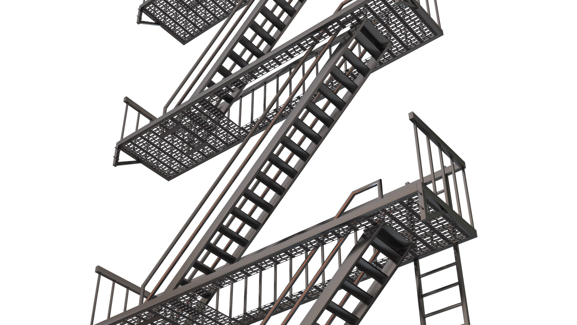 3D Fire Escape Stairs - TurboSquid 2140224