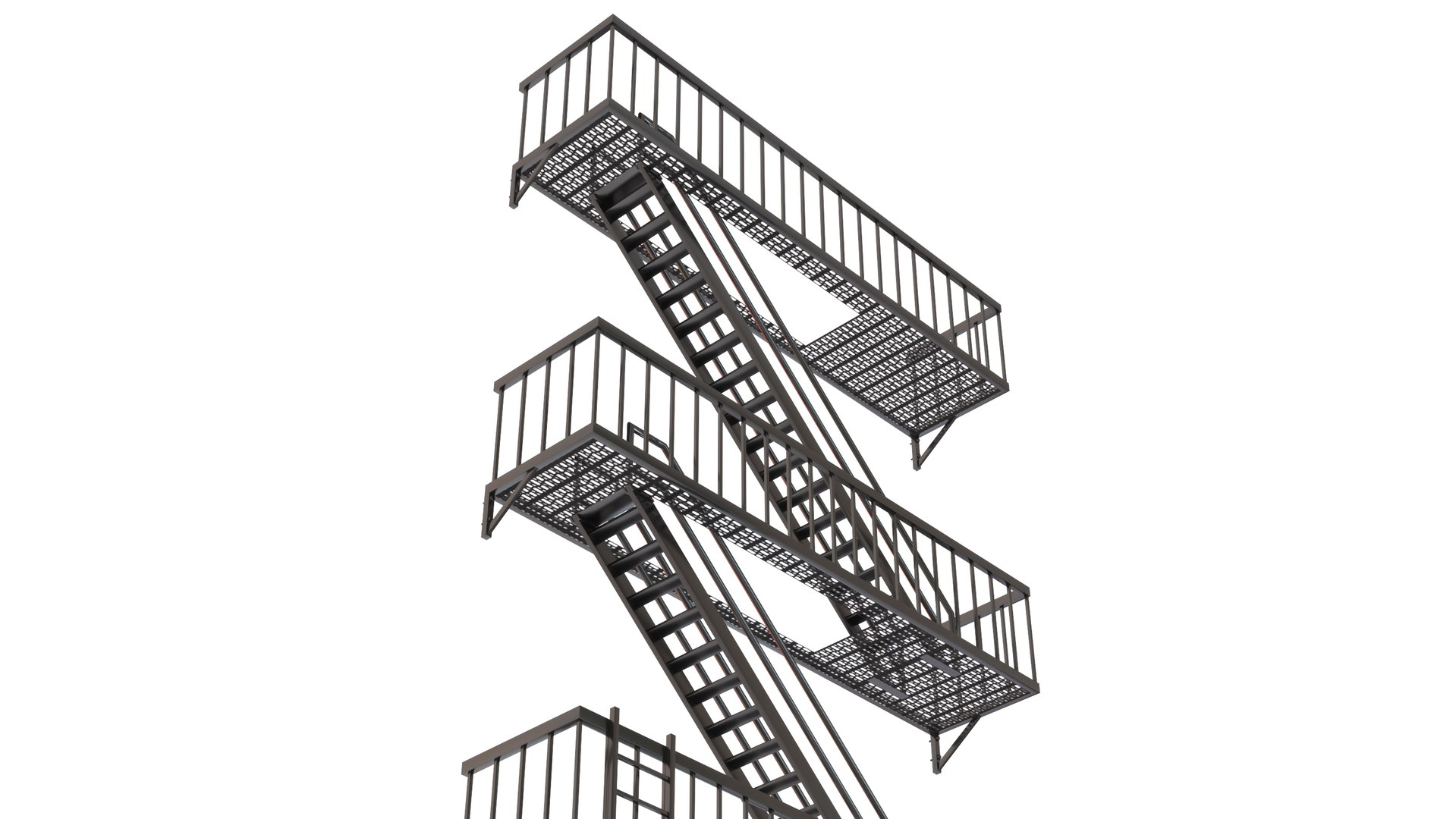 3D Fire Escape Stairs - TurboSquid 2140224