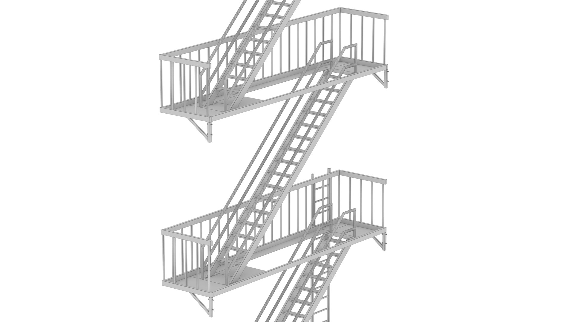 3D Fire Escape Stairs - TurboSquid 2140224