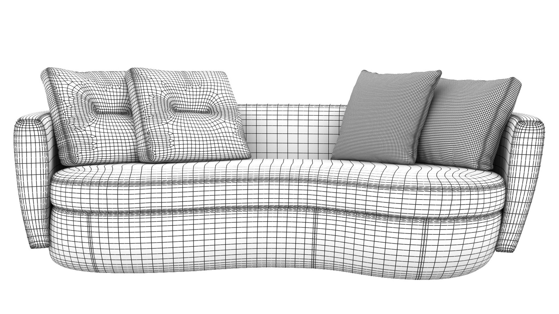 Ipanema Sofa Curved 3D Model - TurboSquid 2231466