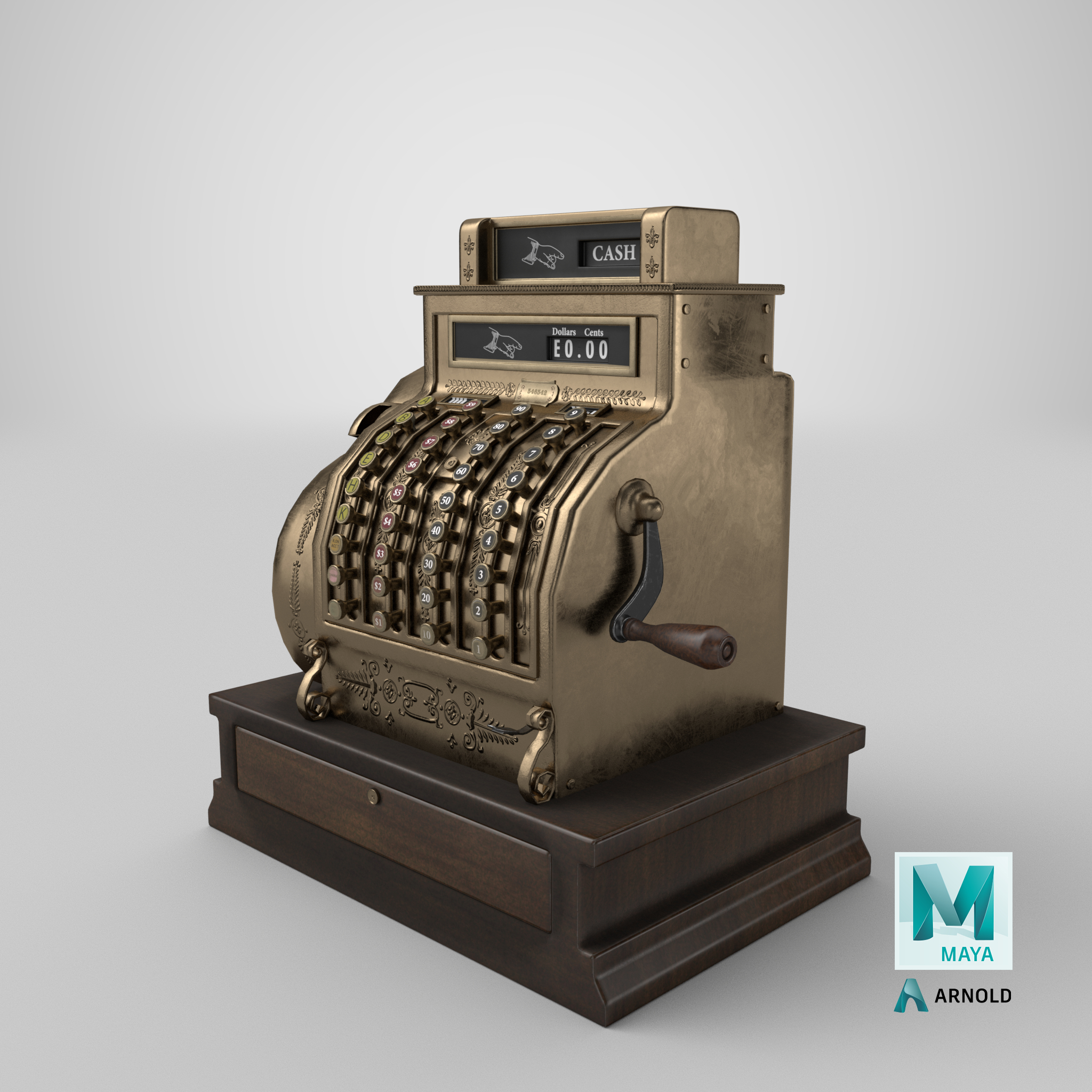 3D Vintage Cash Register model - TurboSquid 1933543