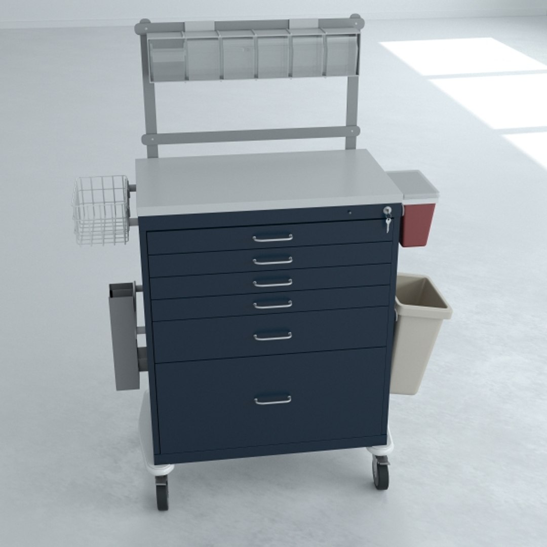 Anesthesia Workstation Tall Drawer 3D Model - TurboSquid 1227985