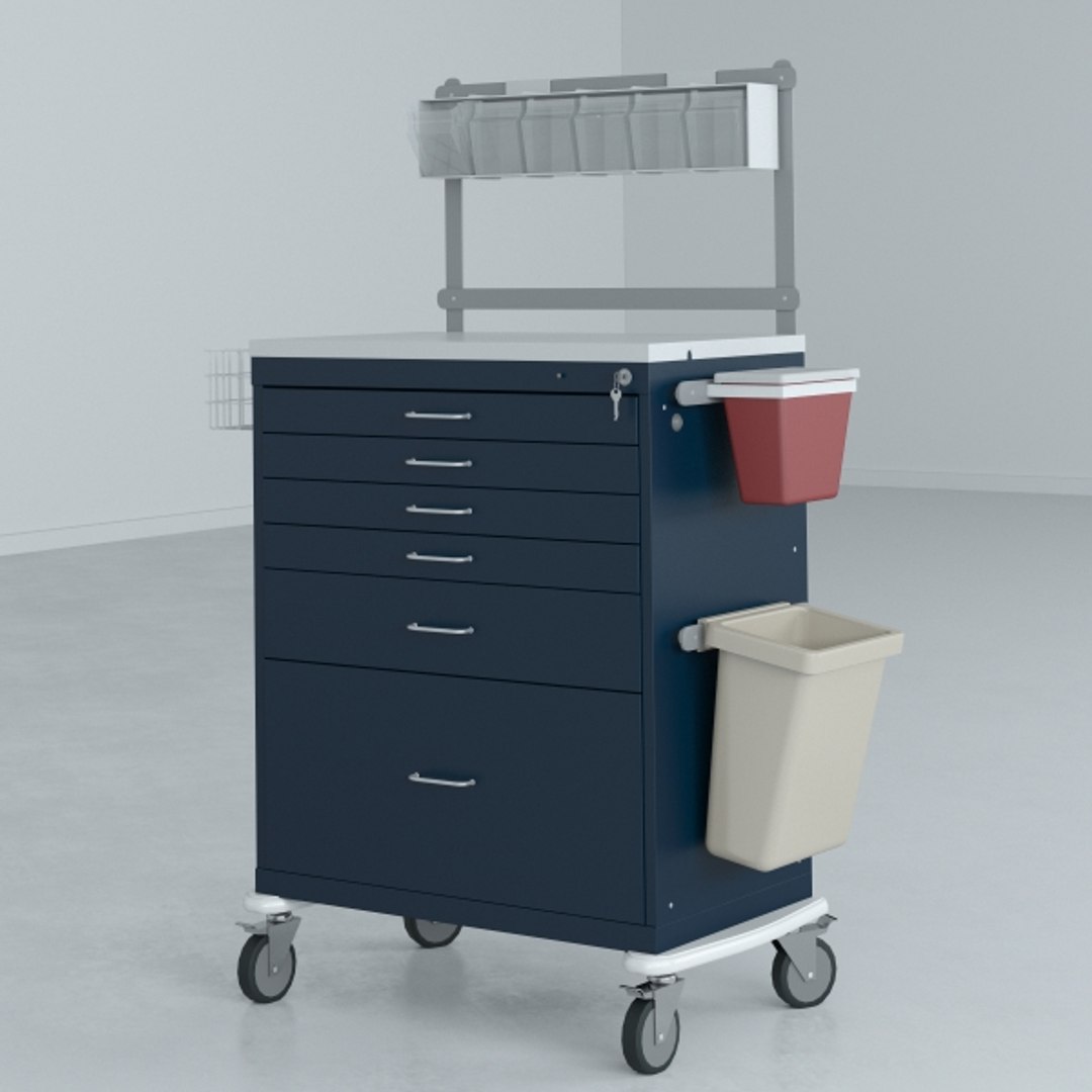 Anesthesia Workstation Tall Drawer 3D Model - TurboSquid 1227985