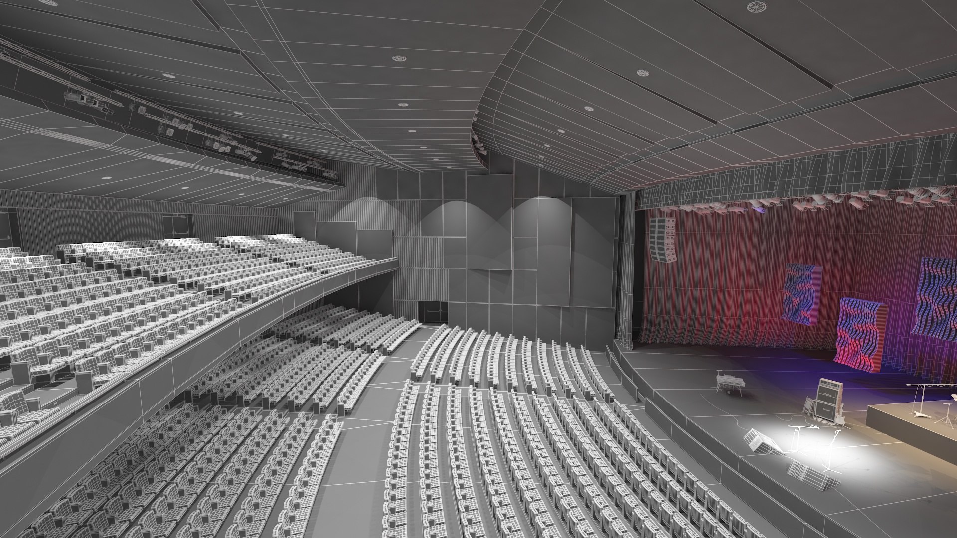 3D Model Concert Hall Instruments Microphones - TurboSquid 1594712