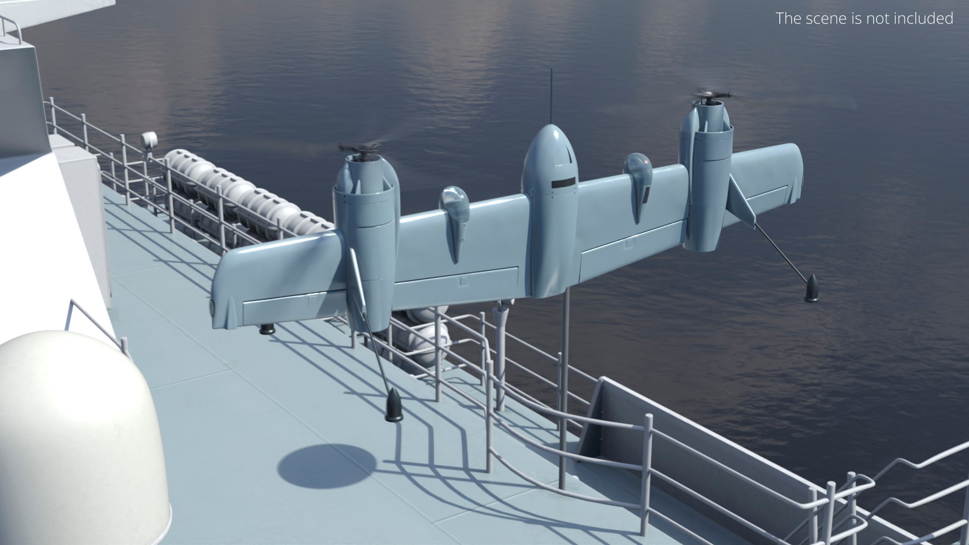 旋翼吹翼无人机系统灰色模型，适用于 Cinema 4D3D模型 - TurboSquid 2462089