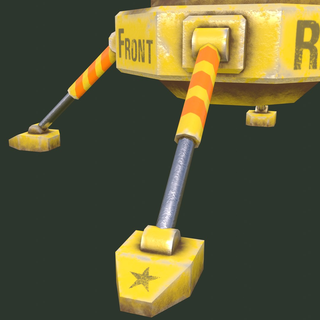 Turret Gun Turnable Rigged Yellow Low-Poly For Games Model - TurboSquid ...