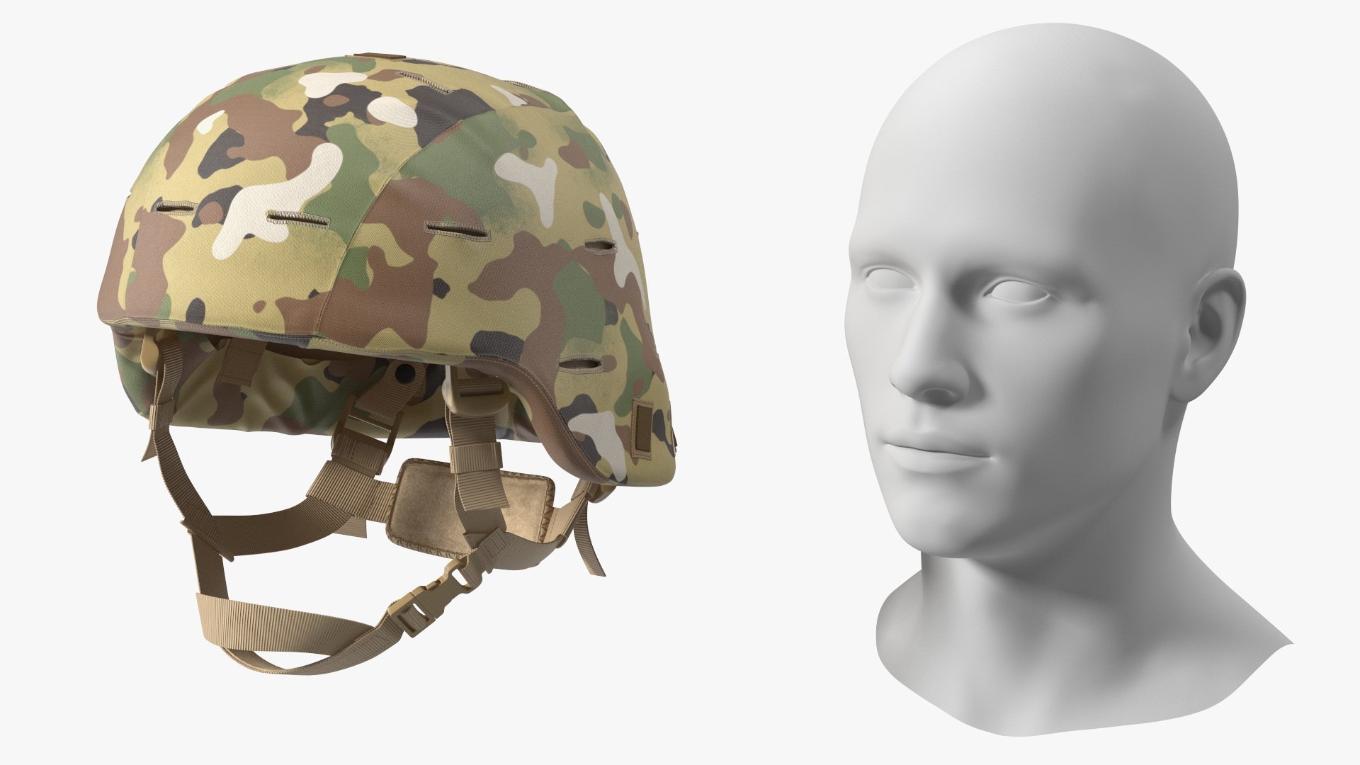 3D Advanced Combat Helmet Yellow Camo - TurboSquid 2046456