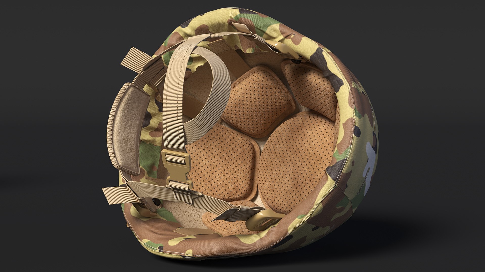 3D Advanced Combat Helmet Yellow Camo - TurboSquid 2046456