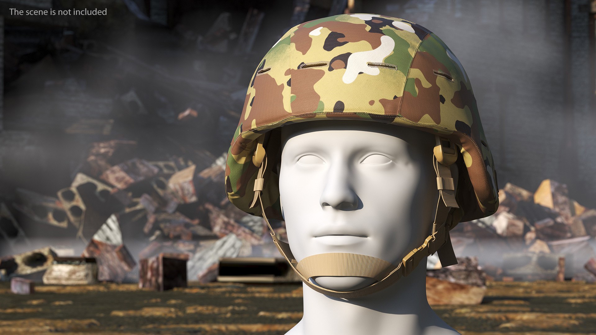 3D Advanced Combat Helmet Yellow Camo - TurboSquid 2046456