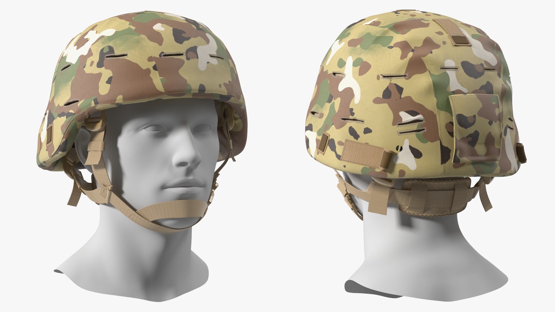 3D Advanced Combat Helmet Yellow Camo - TurboSquid 2046456