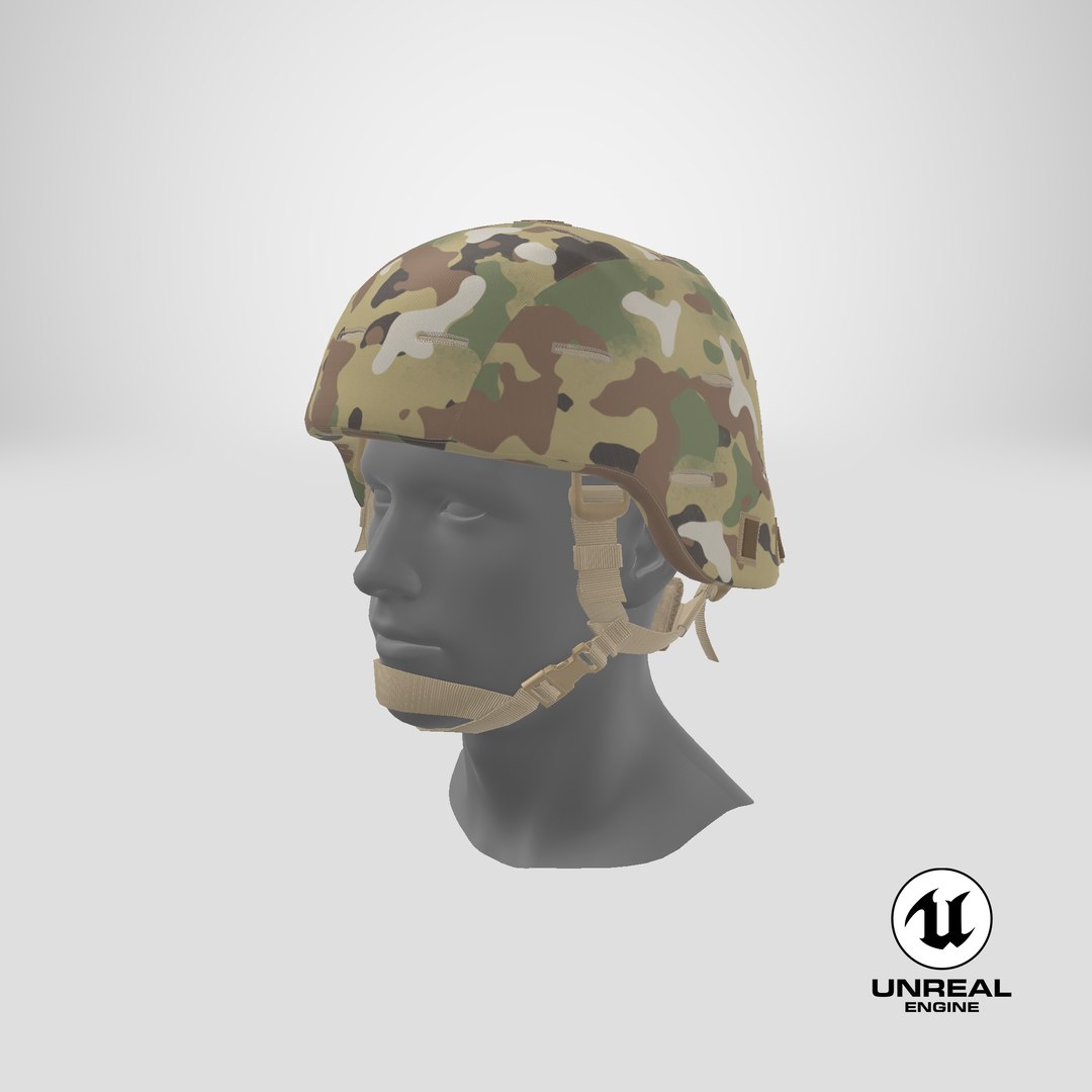 3D Advanced Combat Helmet Yellow Camo - TurboSquid 2046456