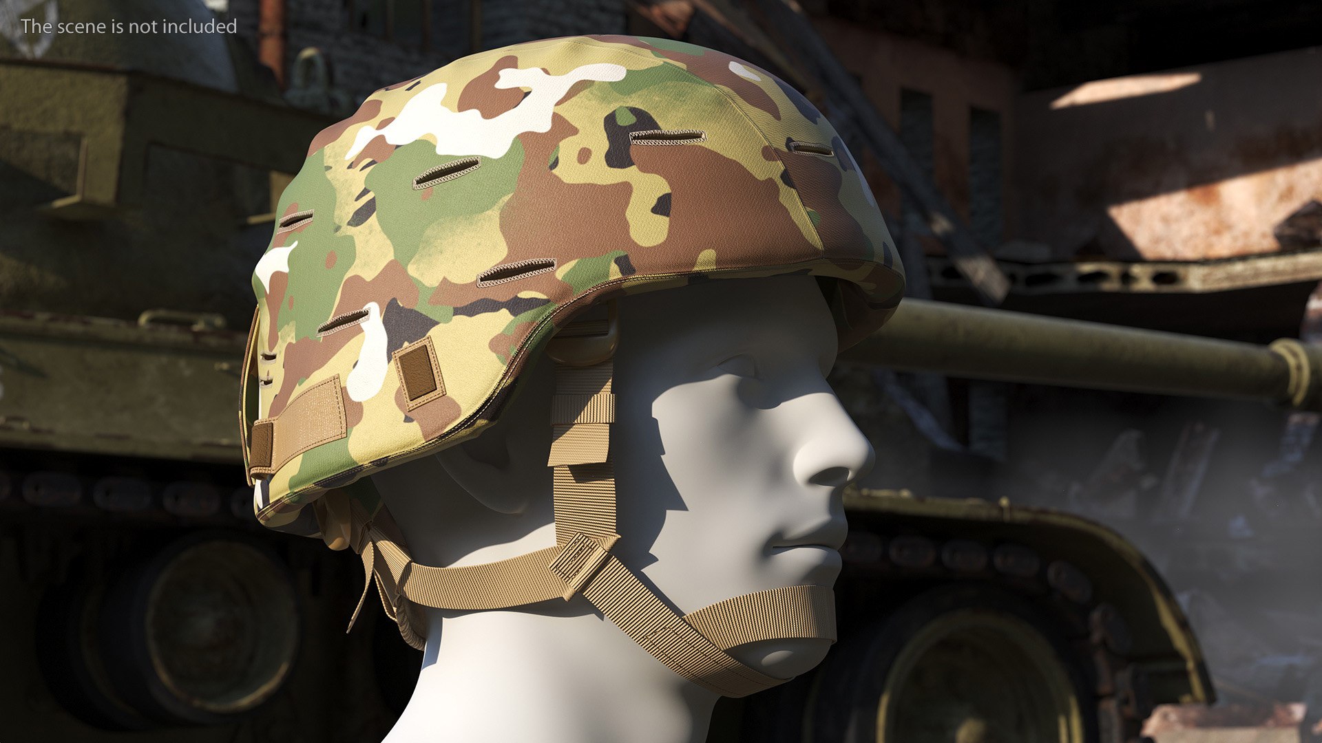 3D Advanced Combat Helmet Yellow Camo - TurboSquid 2046456