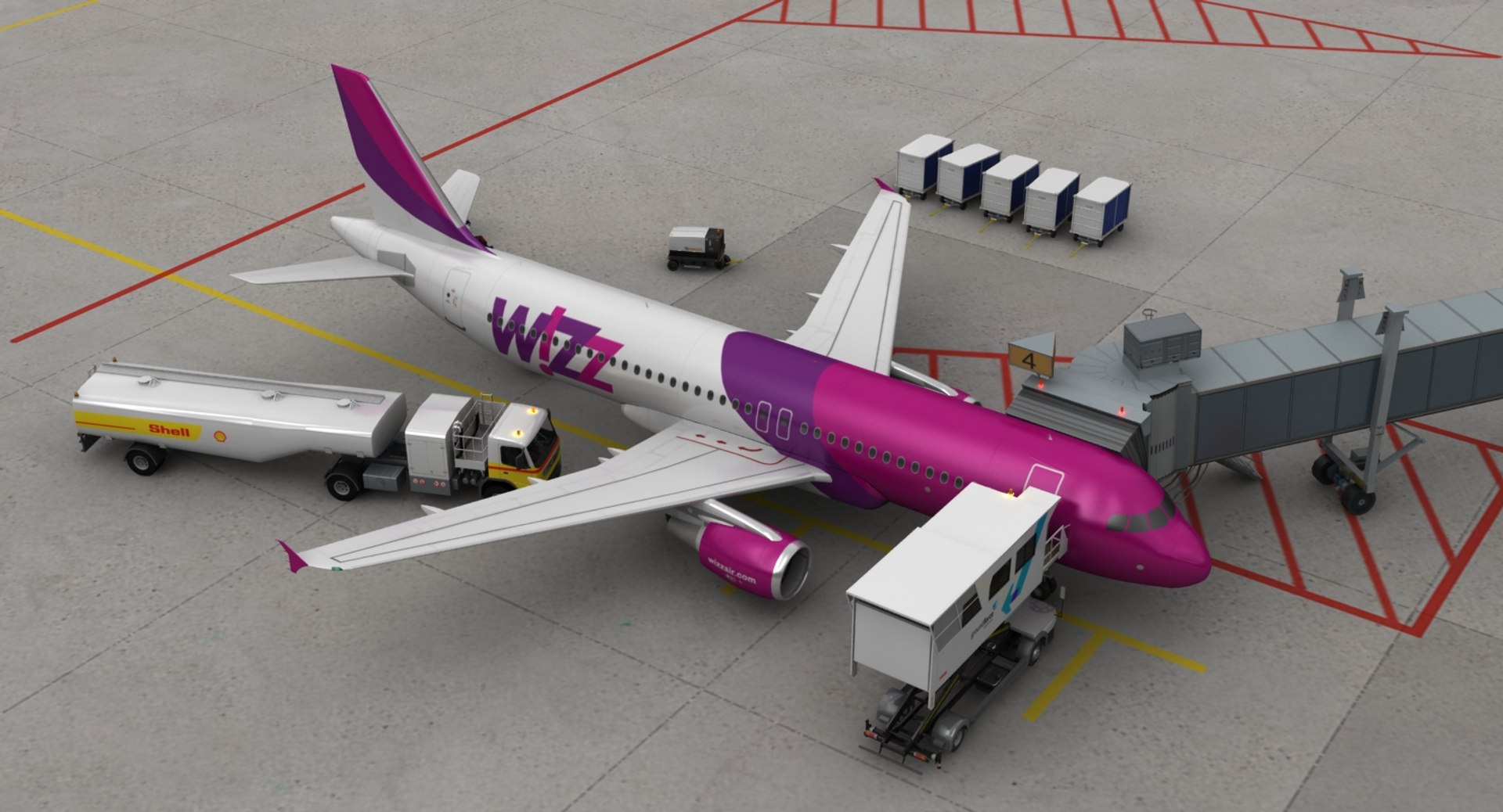 3d airbus a320 wizz air model