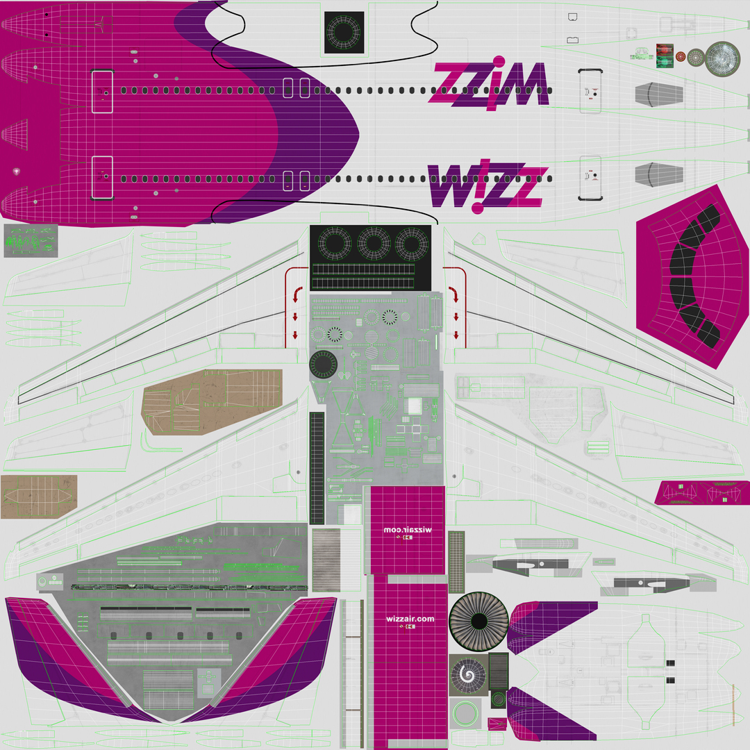 3d airbus a320 wizz air model