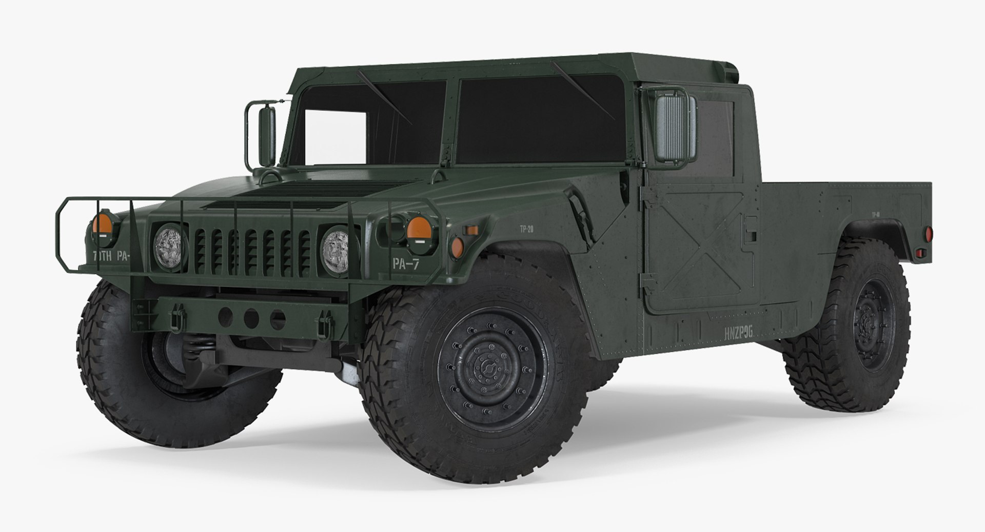 hmmwv m998 rigged 3d model