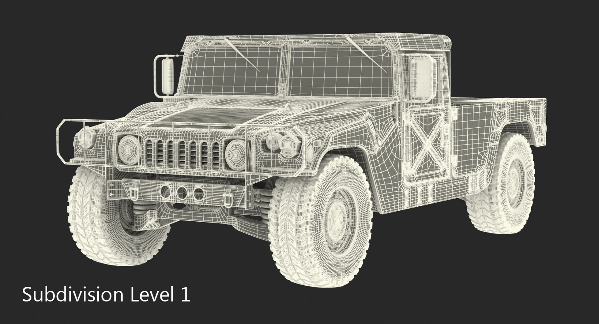 hmmwv m998 rigged 3d model
