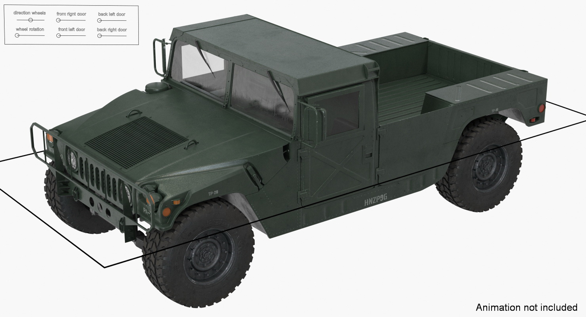 Hmmwv M998 Rigged 3d Model