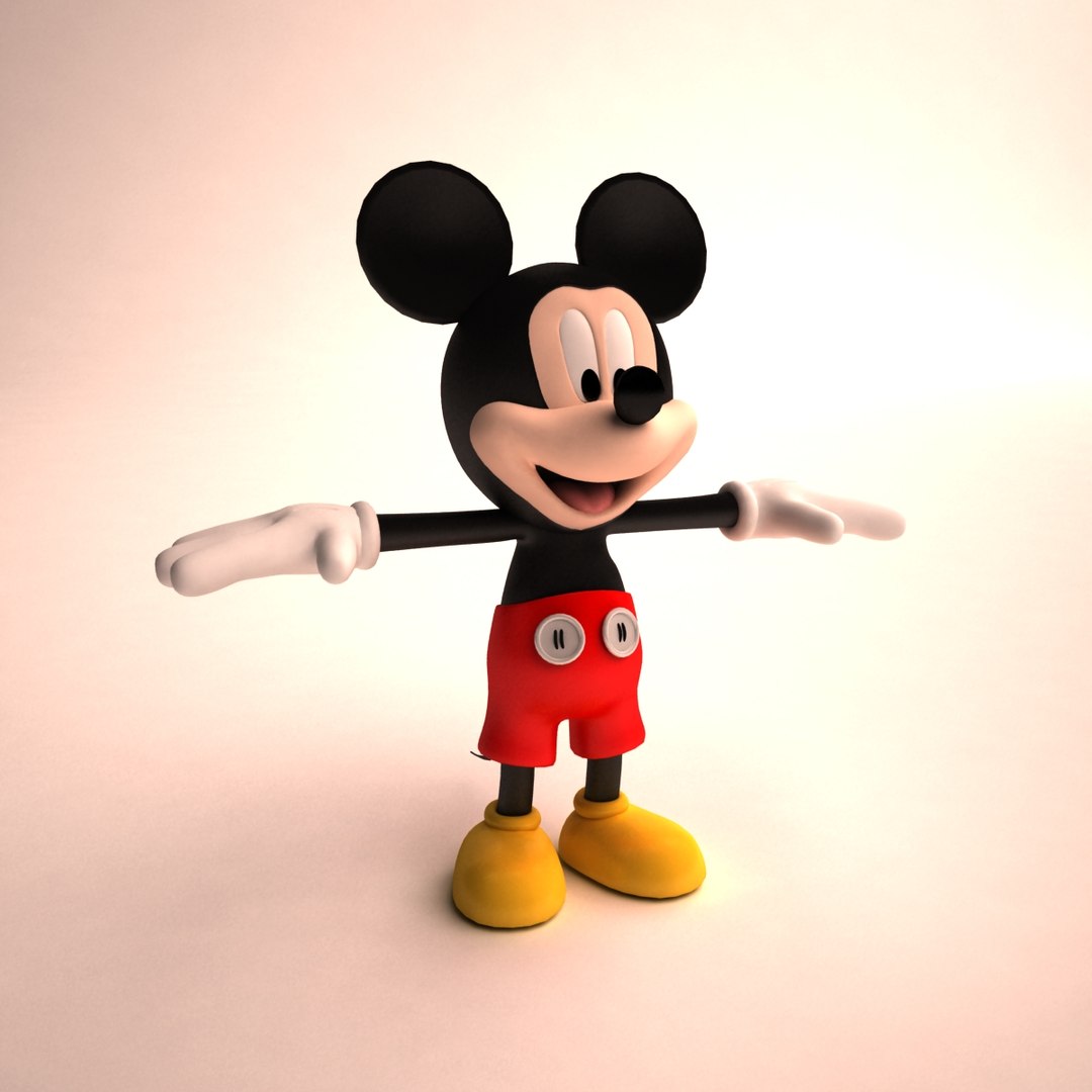 3d Model Of Mickey Mouse Rigged