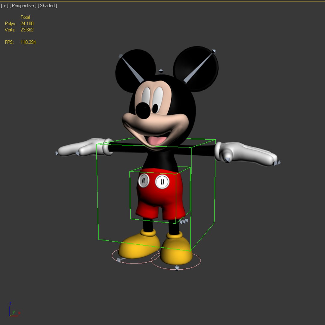 3d Model Of Mickey Mouse Rigged