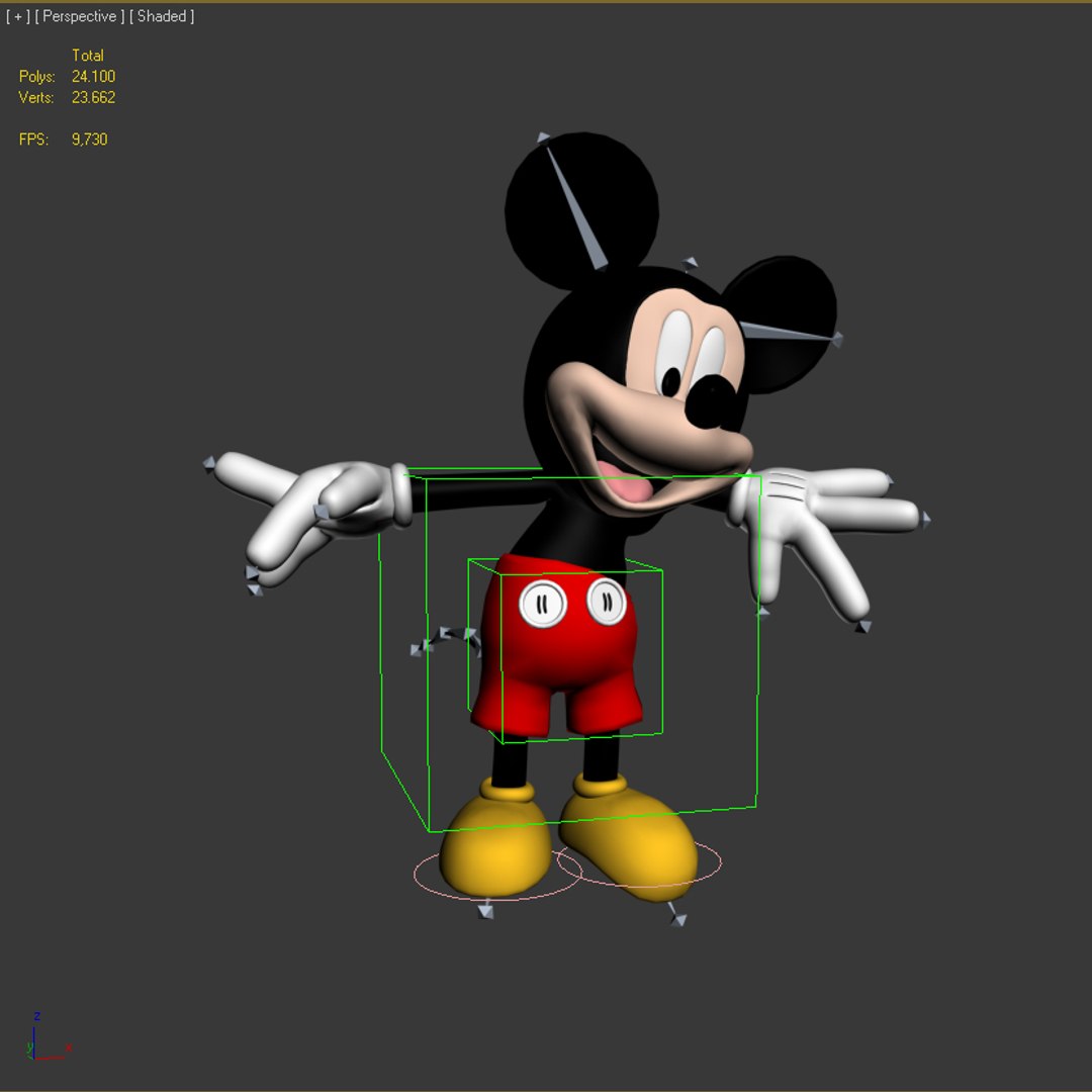 3d Model Of Mickey Mouse Rigged