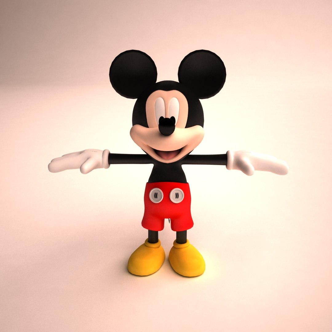 3d Model Of Mickey Mouse Rigged
