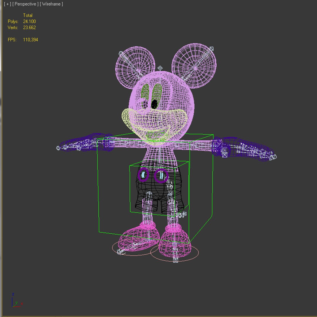 3d Model Of Mickey Mouse Rigged