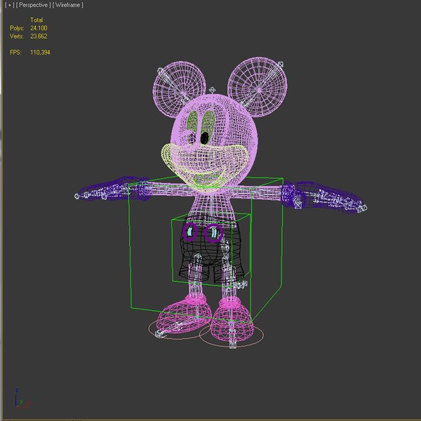 3d model of mickey mouse rigged