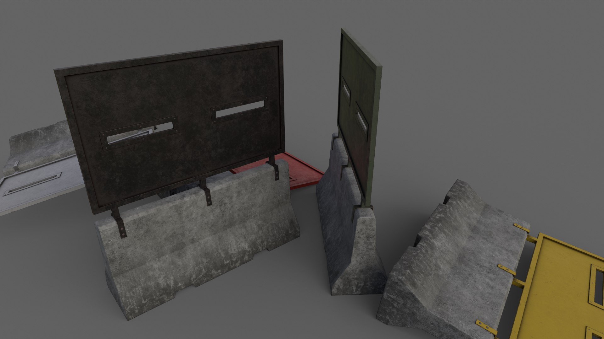 PBR Concrete Roadblock Barrier V1 3D Model - TurboSquid 1735767