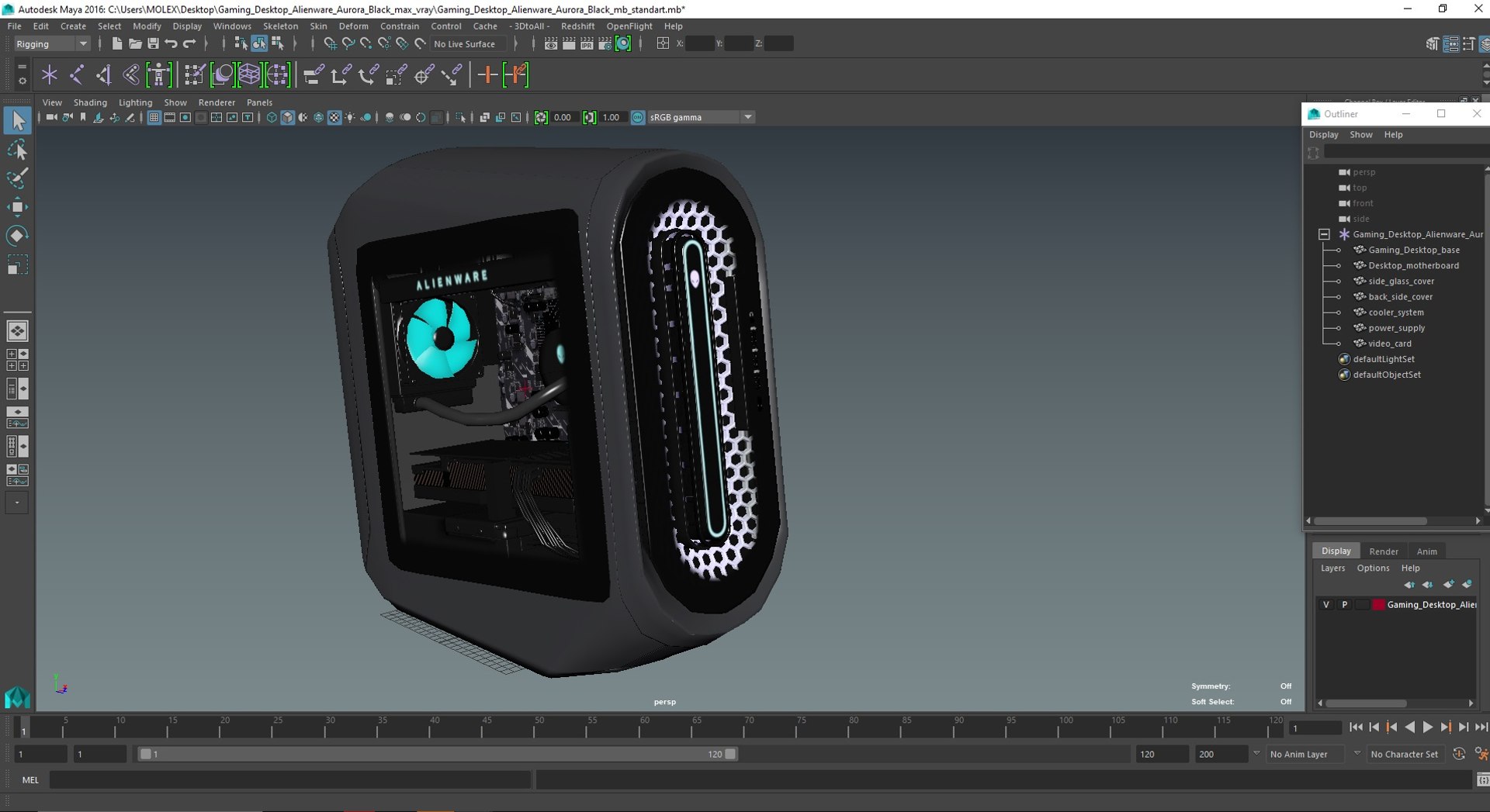 3D Gaming Desktop Alienware Aurora Black Model - TurboSquid 2137129