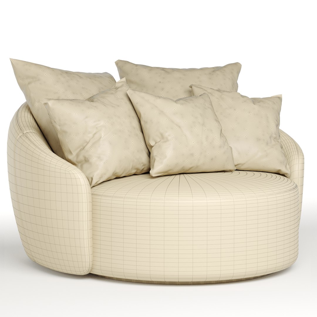 Globe Poltrono Girevole Sofa By Flex Team White Model - TurboSquid 2190580