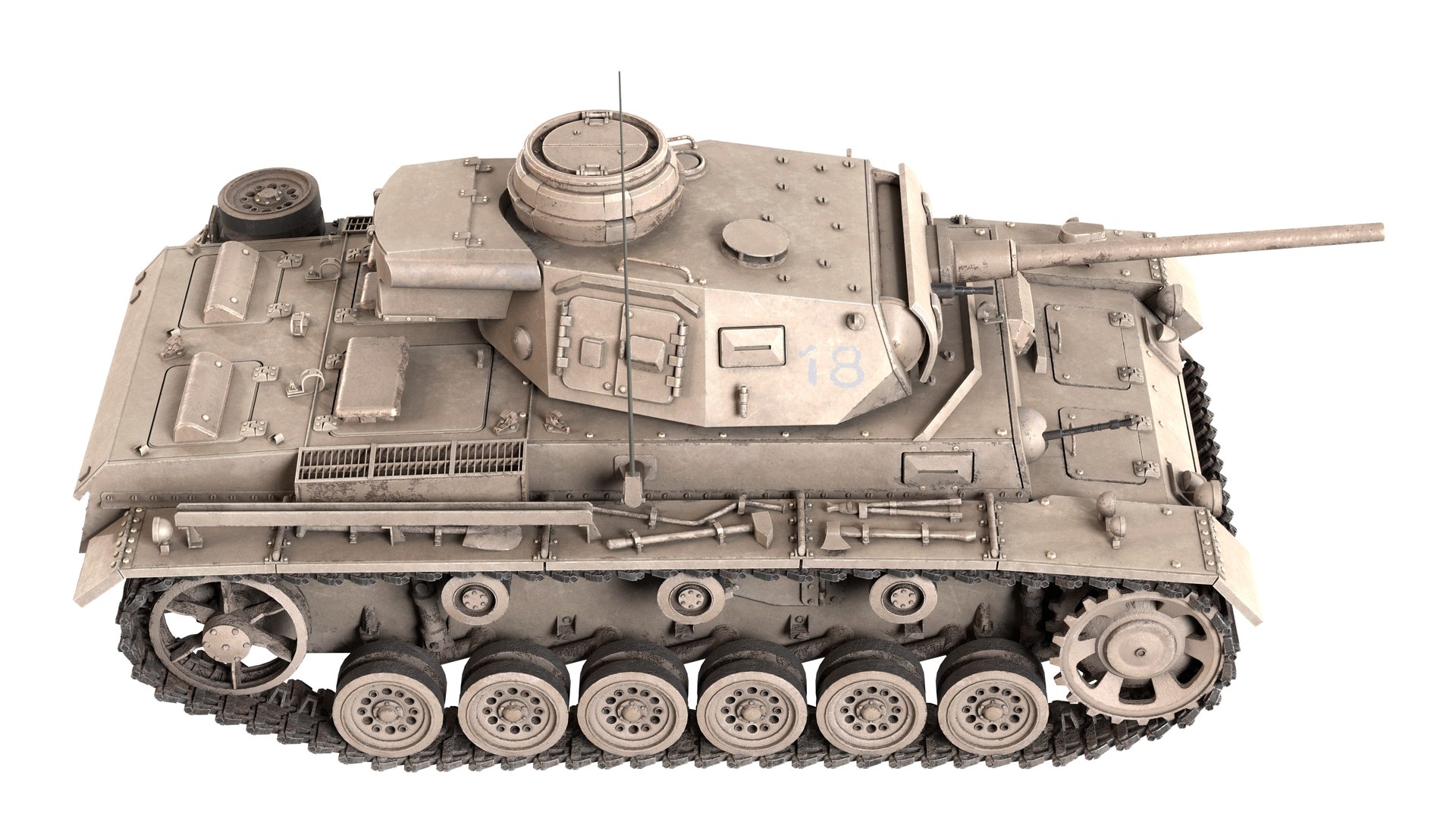 3D German Panzer III Tank - TurboSquid 2268554