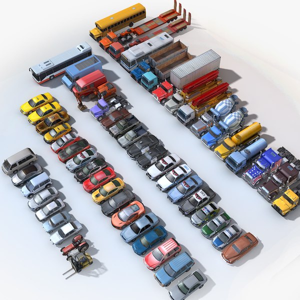 3D 60 urban cars vehicles model - TurboSquid 1192514
