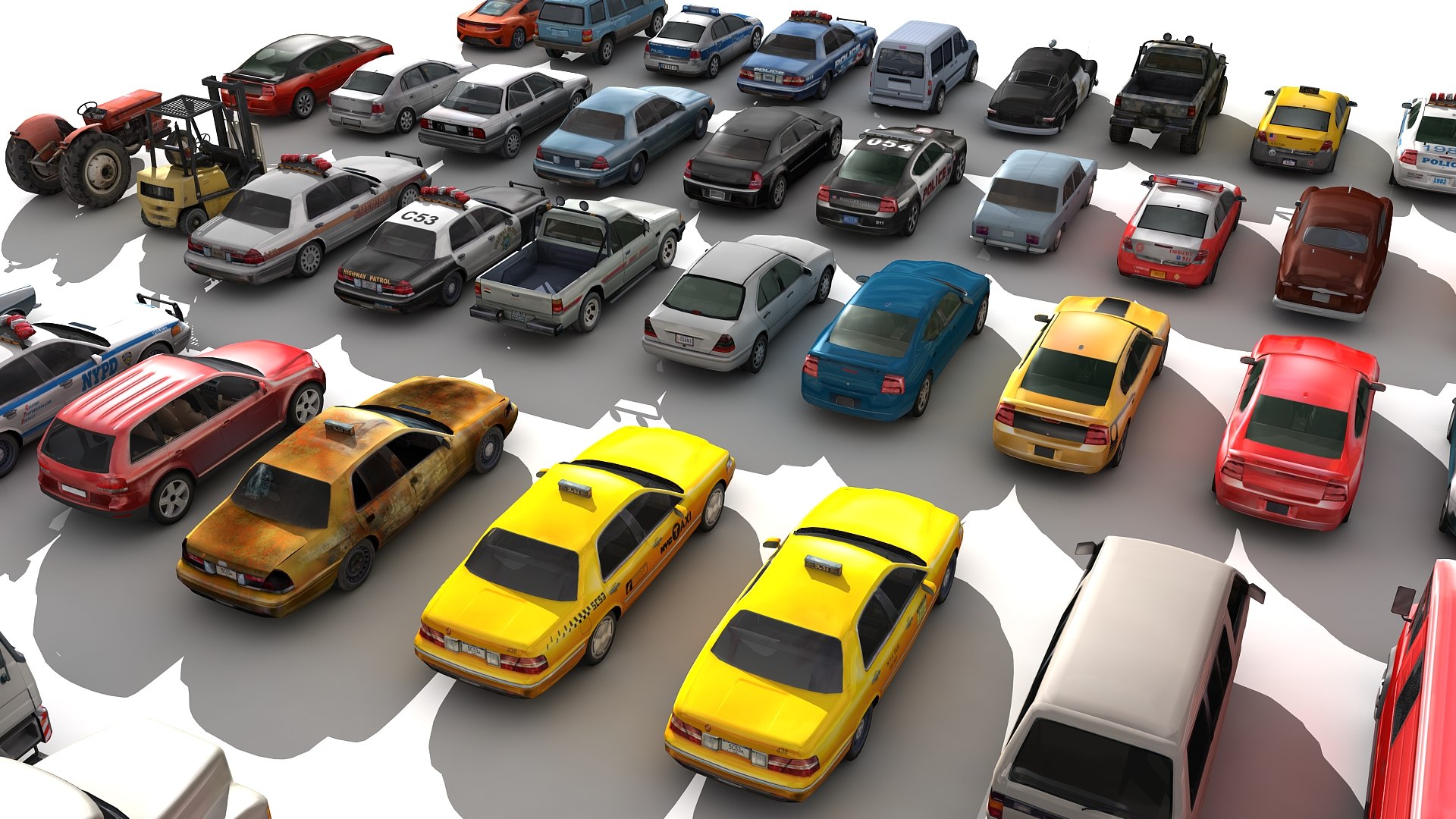 3D 60 Urban Cars Vehicles Model - TurboSquid 1192514