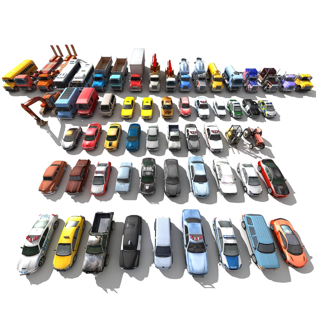 3D 60 urban cars vehicles model - TurboSquid 1192514