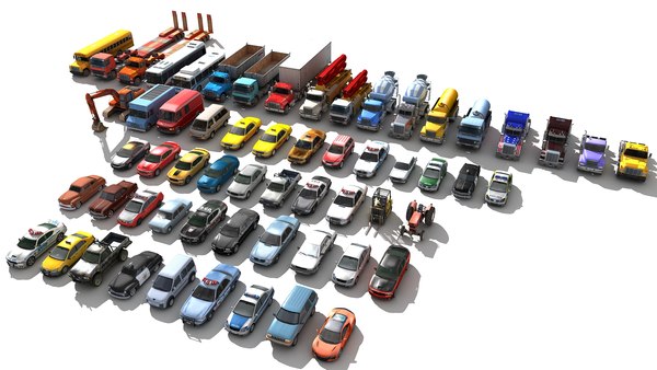3D 60 urban cars vehicles model - TurboSquid 1192514