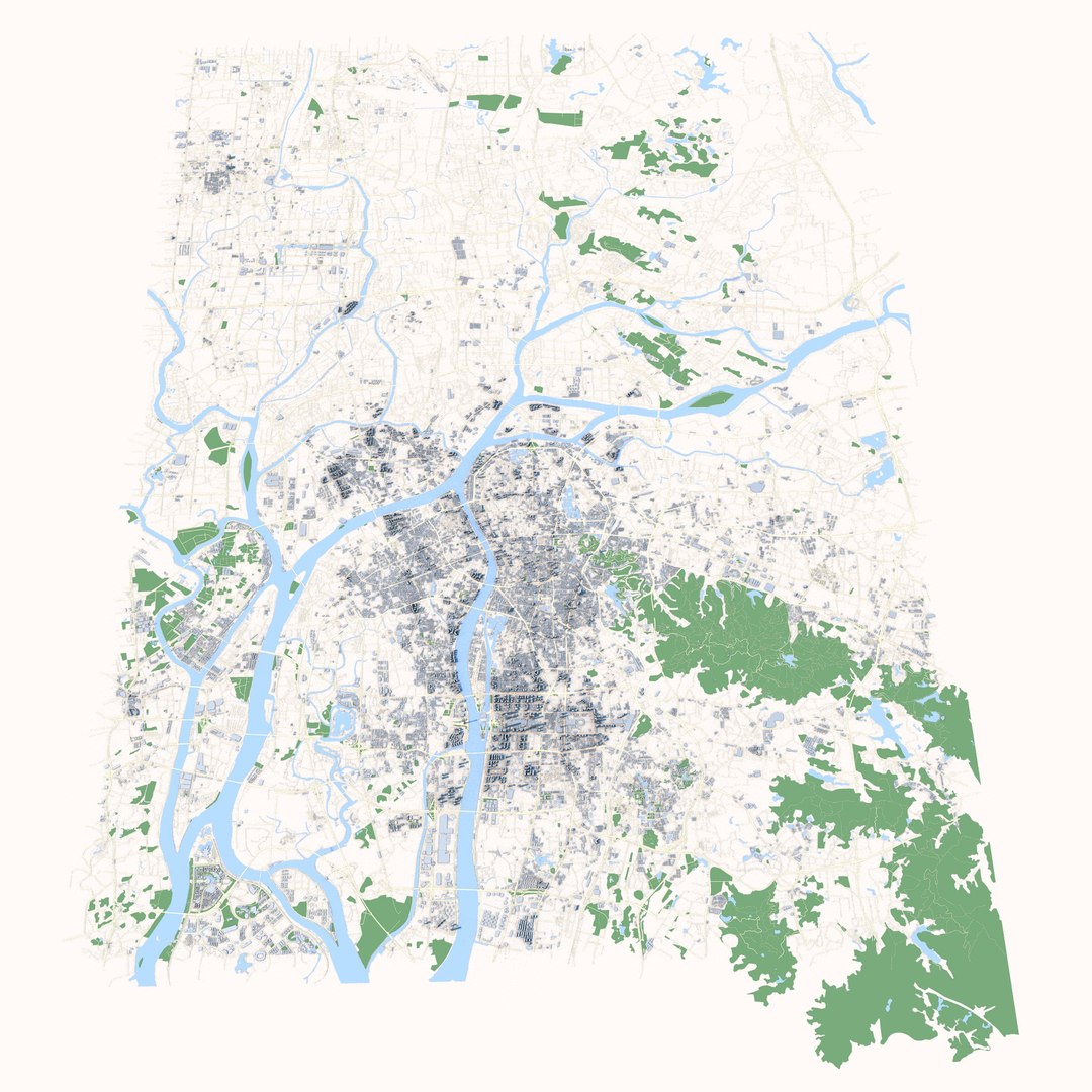3D Guangzhou City China Map 3D Model - TurboSquid 2308052