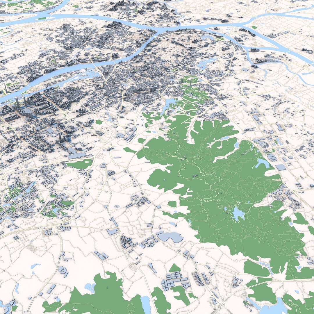 3D Guangzhou City China Map 3D Model - TurboSquid 2308052