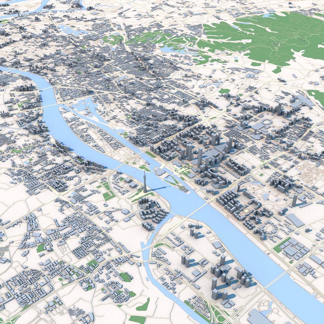 3D Guangzhou City China Map 3D Model - TurboSquid 2308052