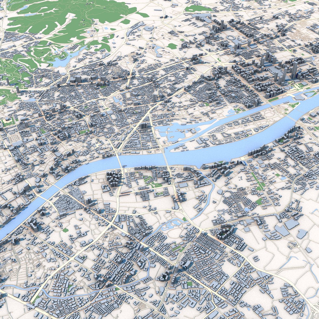 3D Guangzhou City China Map 3D Model - TurboSquid 2308052