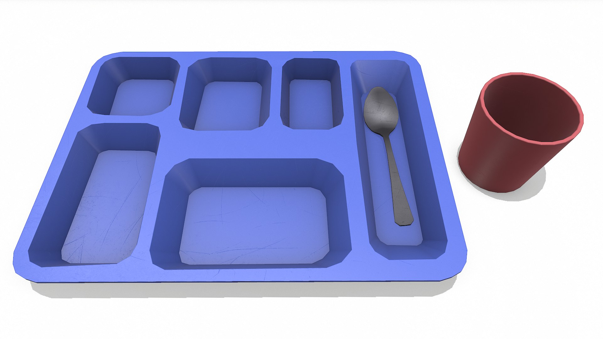3D Prison Plastic Food Tray Low-poly PBR - TurboSquid 2401357