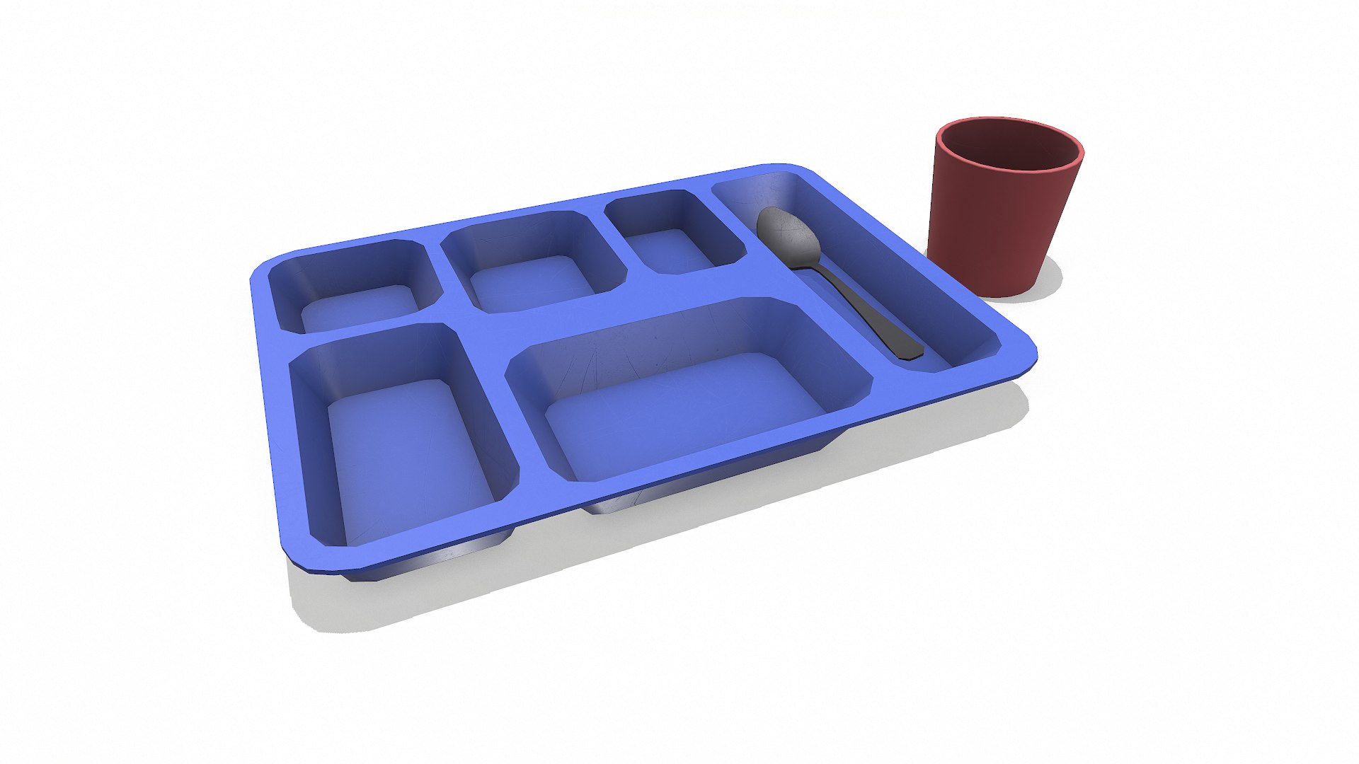 3D Prison Plastic Food Tray Low-poly PBR - TurboSquid 2401357