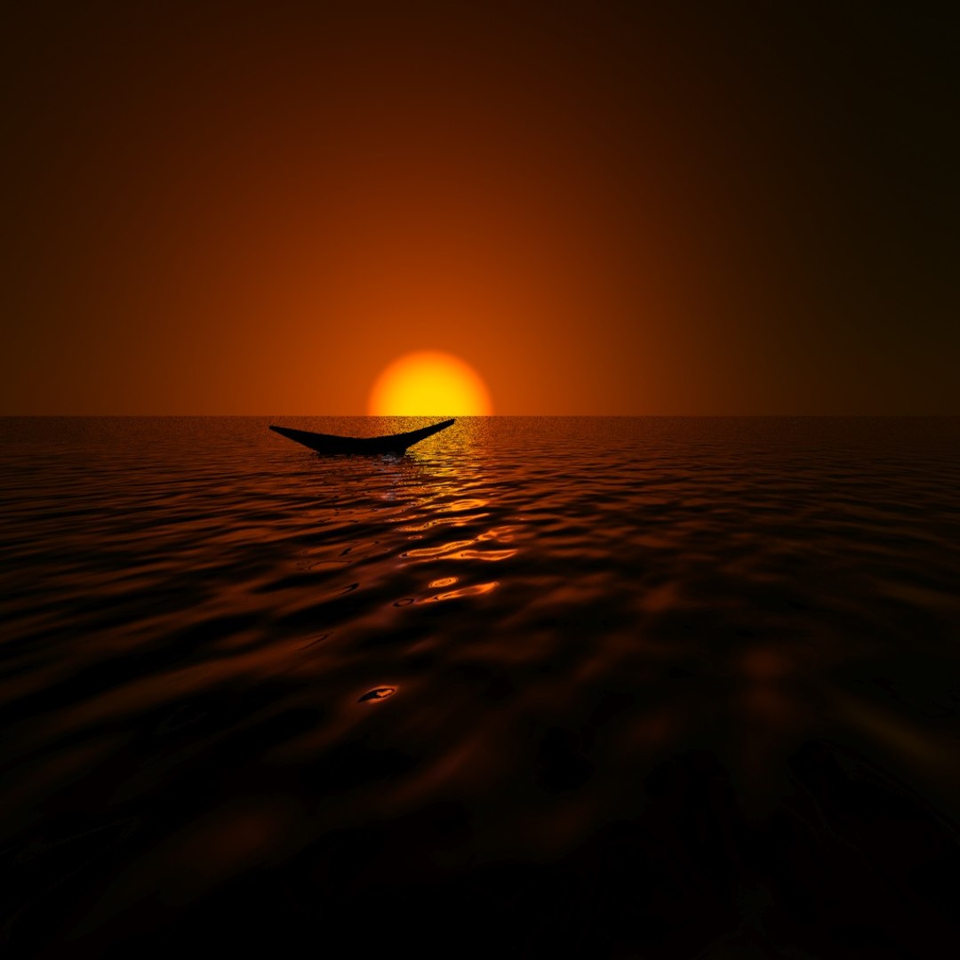 sunset scene 3d model