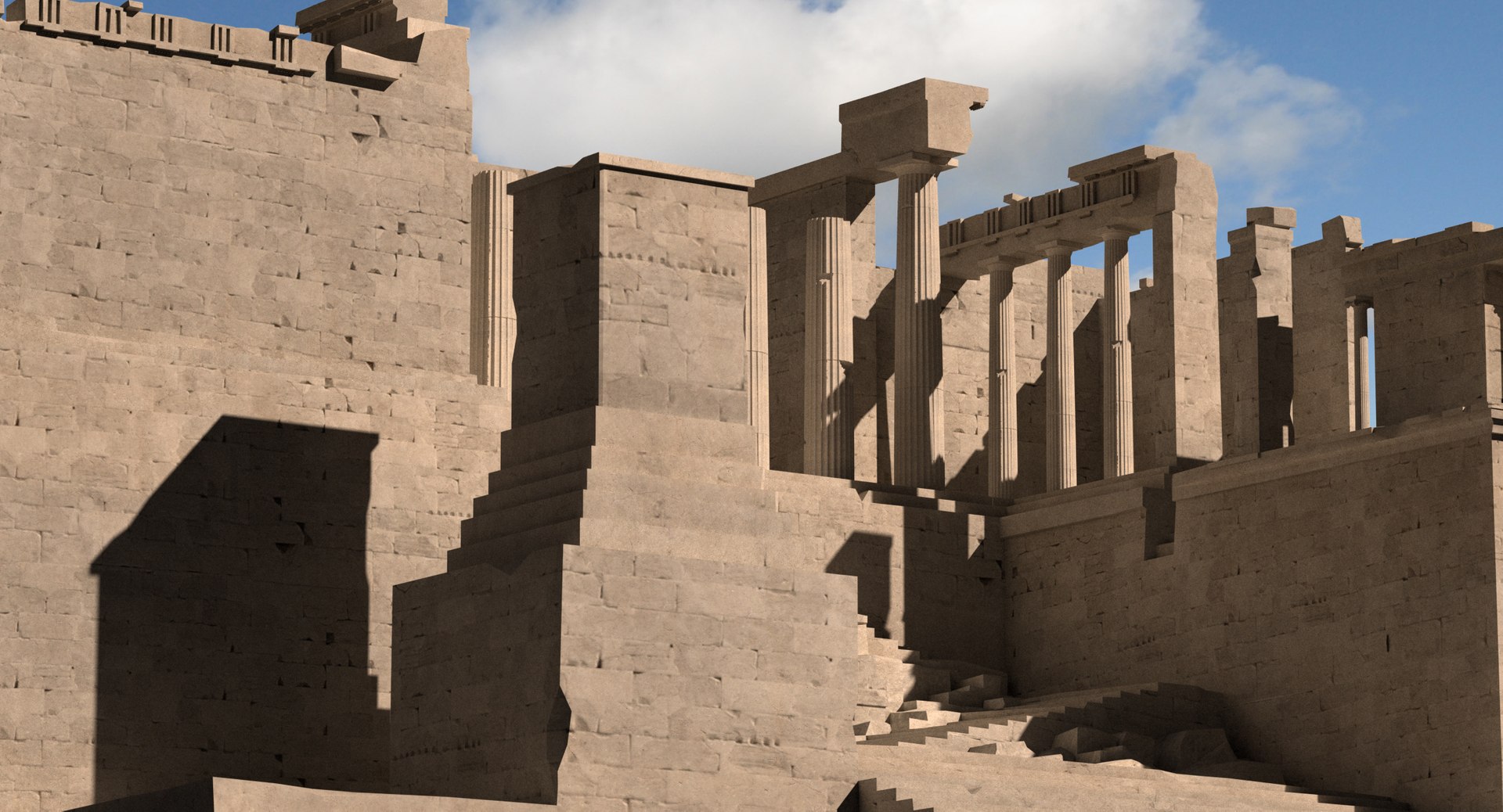 3d max propylaea gateway acropolis