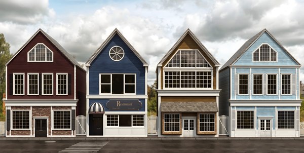 Realistic Buildings 3D 모델 - TurboSquid 2068154