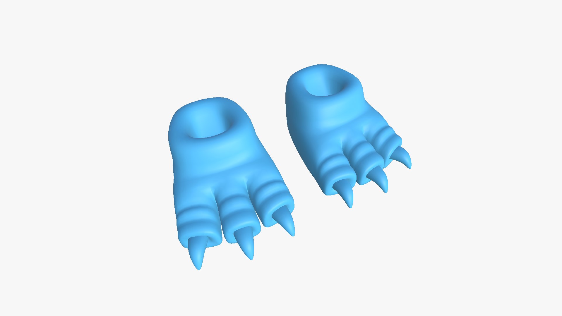 3D model Slippers G08 Black Dino Paw - Costume Character Design ...