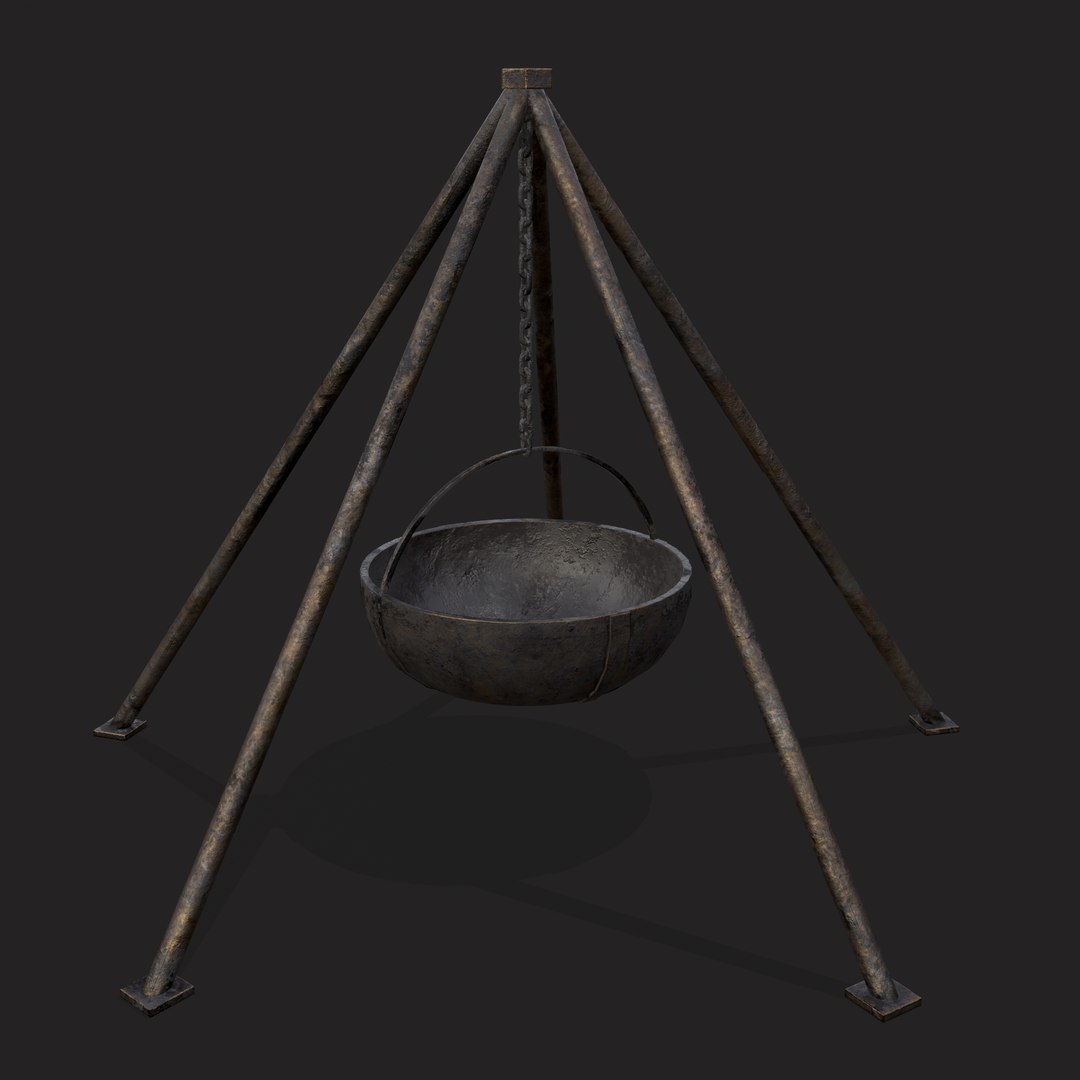 3D Medieval Hanging Cauldron Model - TurboSquid 1875269