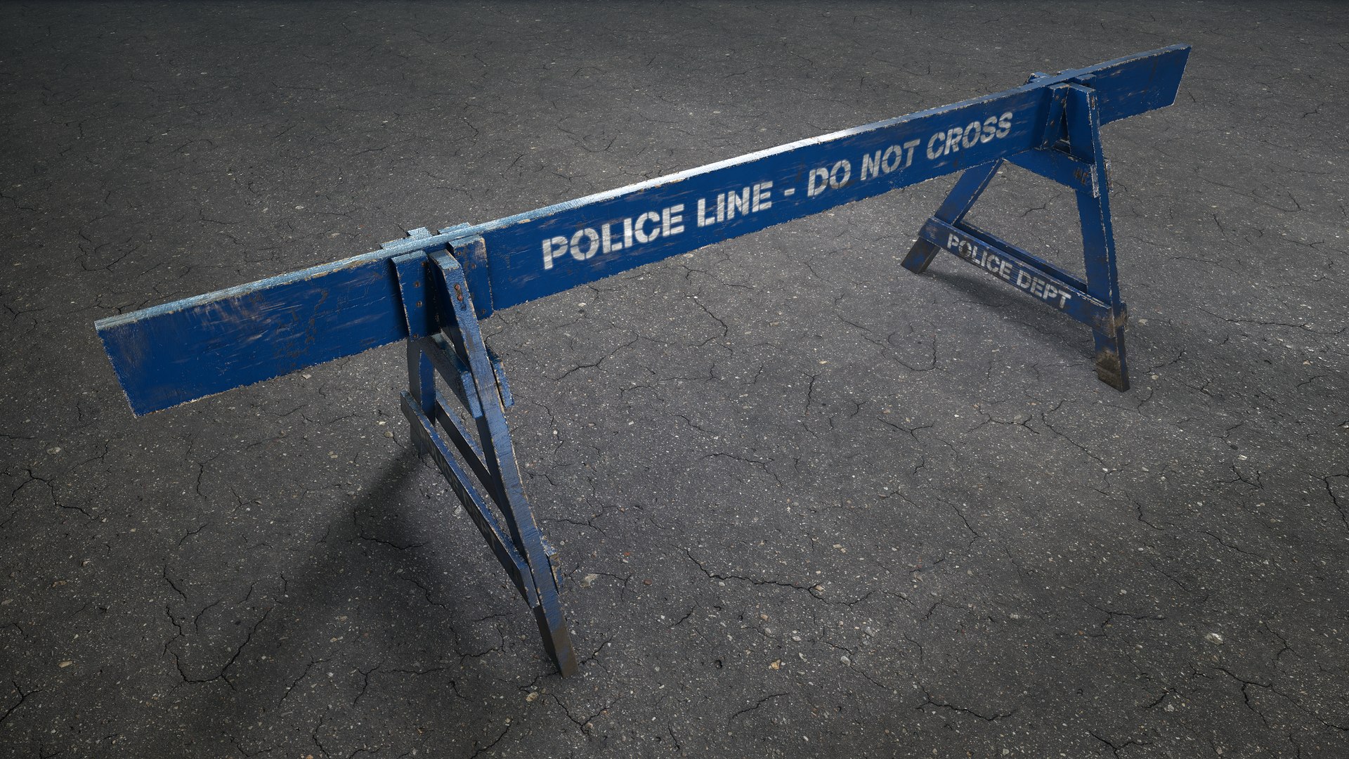 Police barrier wooden model - TurboSquid 1427741
