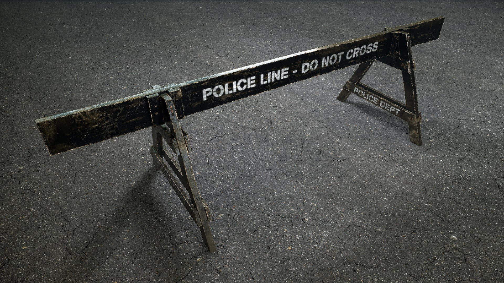 Police barrier wooden model - TurboSquid 1427741