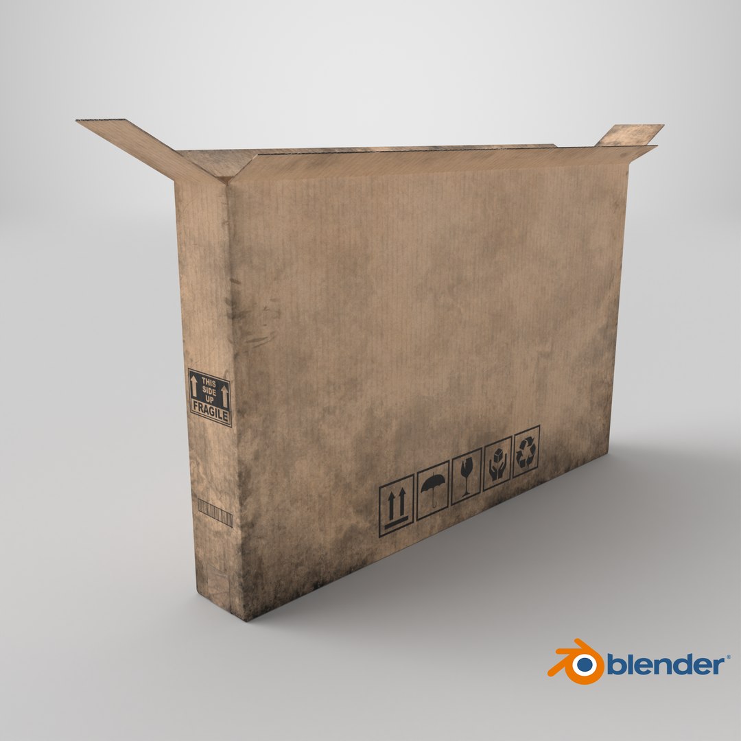 Cardboard Box 7 Worn Open Model - TurboSquid 2185522